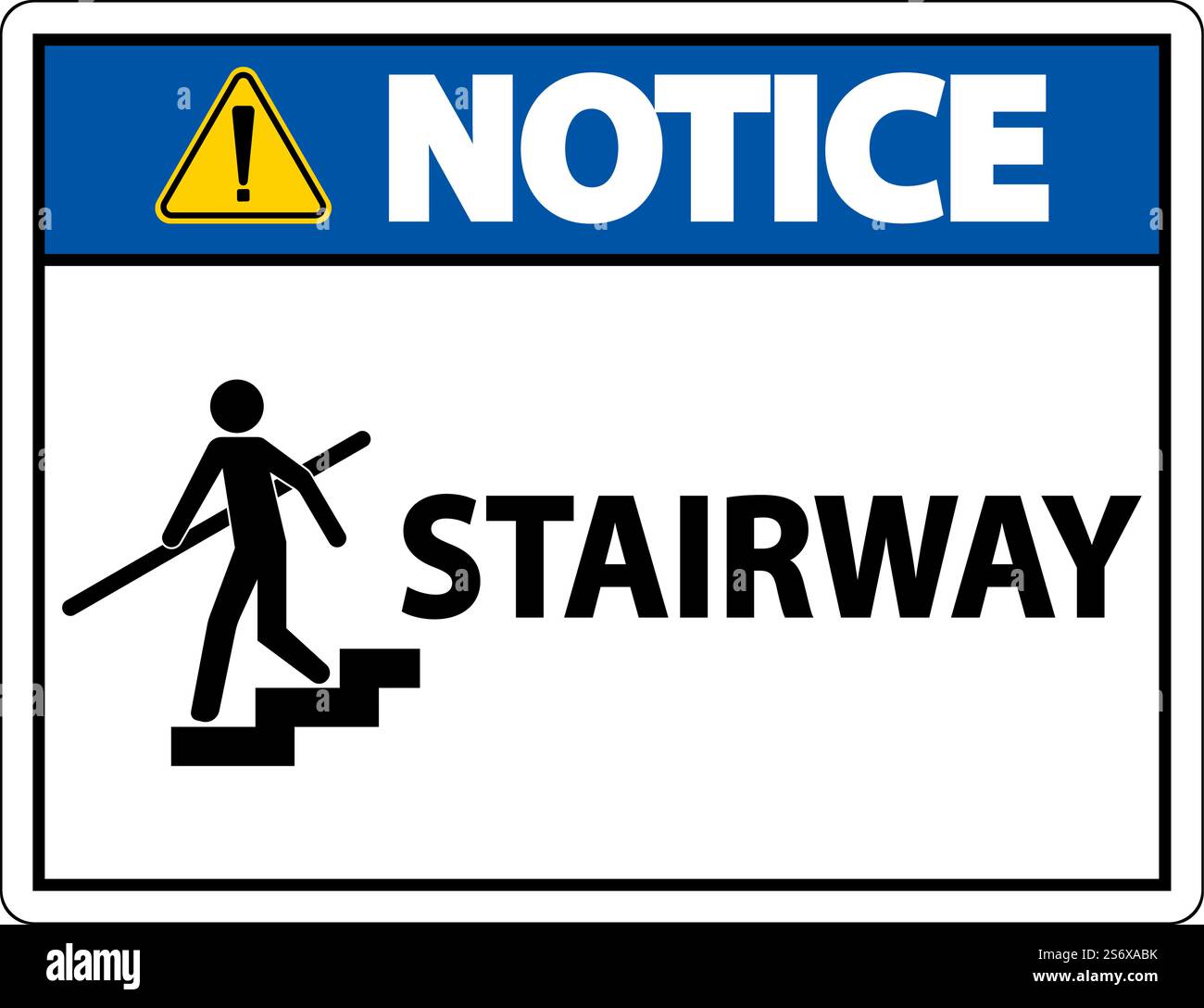 Notice Stairway Sign On White Background Stock Vector Image & Art - Alamy