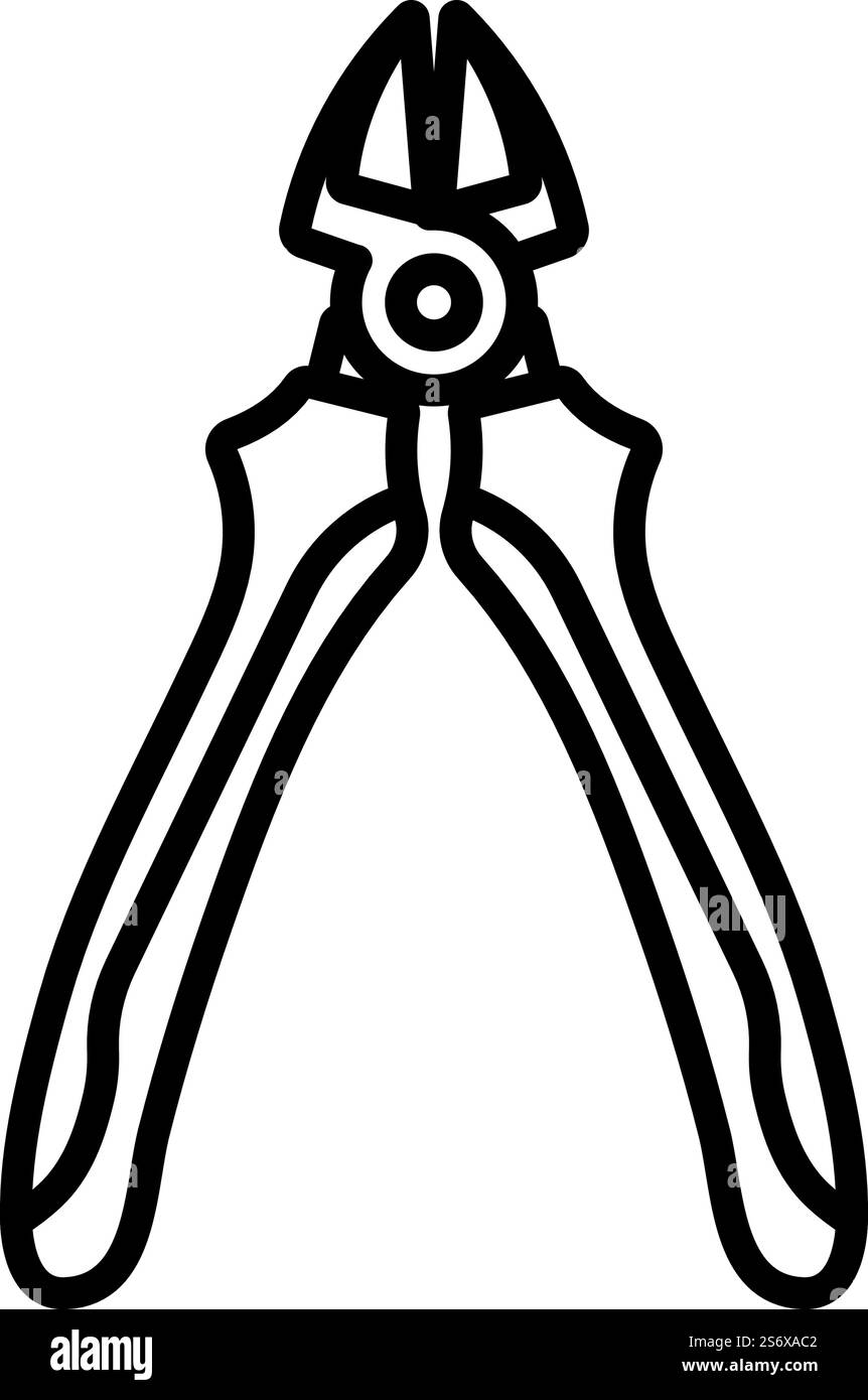 Side Cutters Icon. Bold outline design with editable stroke width ...