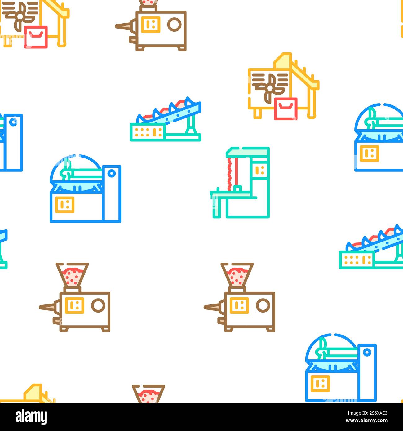 Cutter grinding meat sausage Stock Vector Images - Alamy