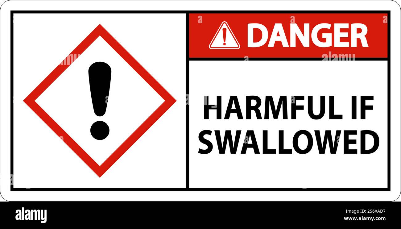 Danger Harmful If Swallowed GHS Sign On White Background Stock Vector ...