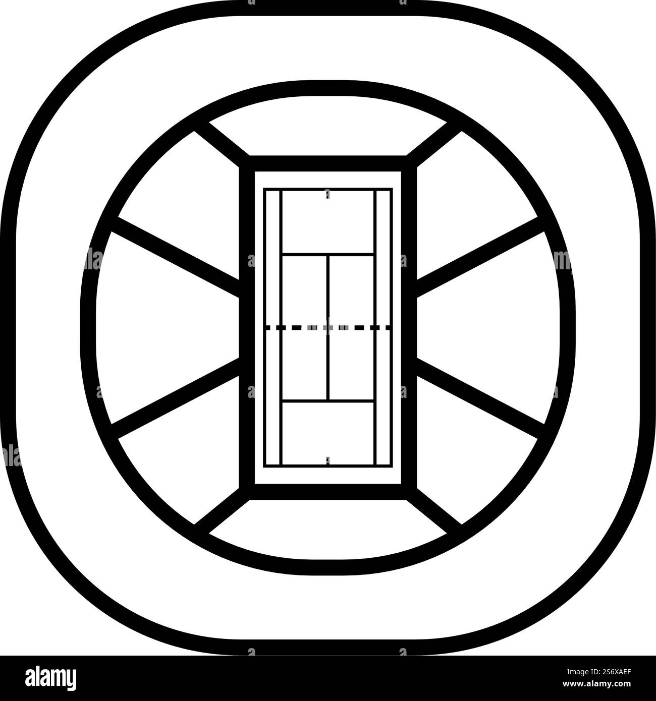 Tennis Stadium Aerial View Icon. Bold outline design with editable ...