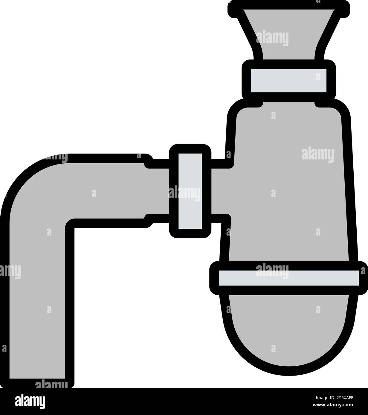 Bathroom Siphon Icon. Editable Bold Outline With Color Fill Design ...