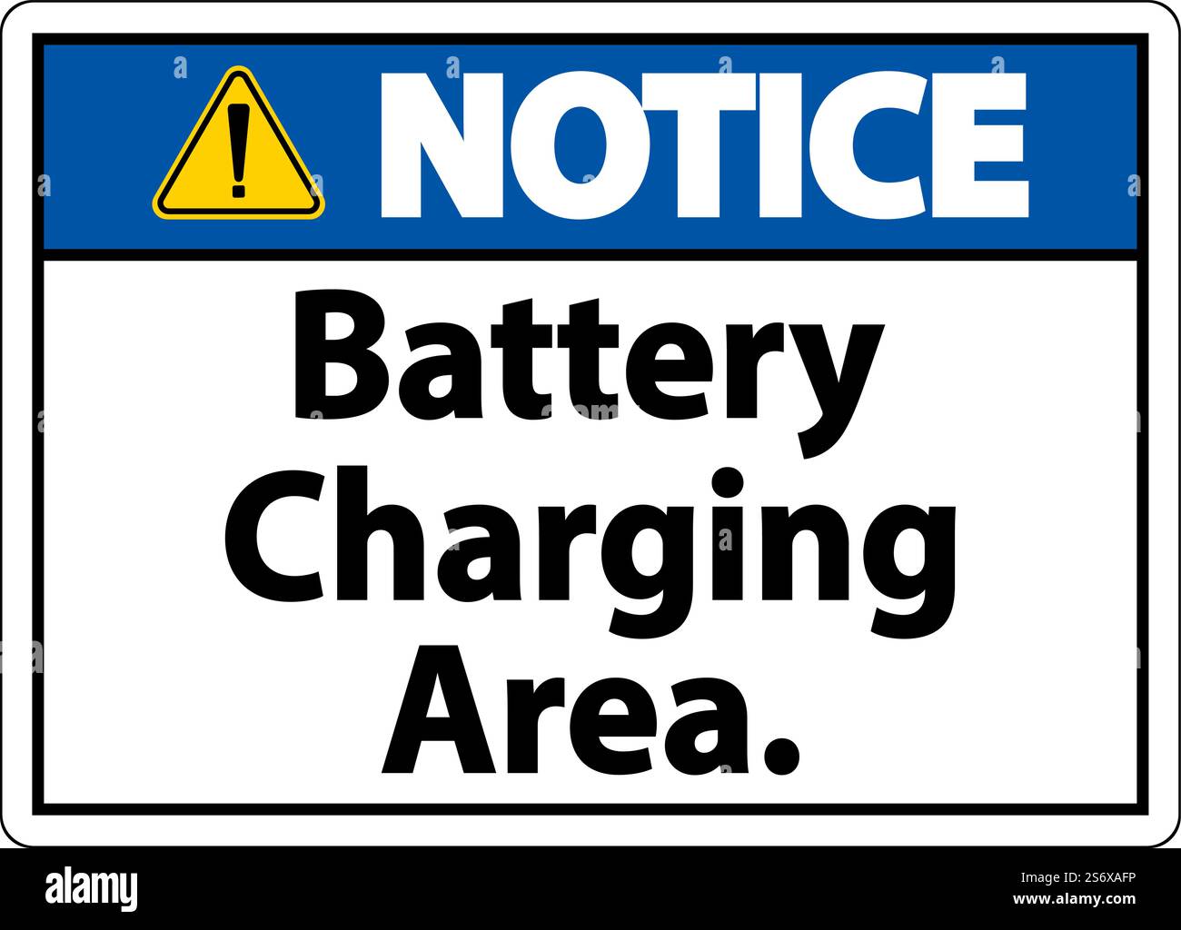 Notice Battery Charging Area Sign On White Background Stock Vector ...