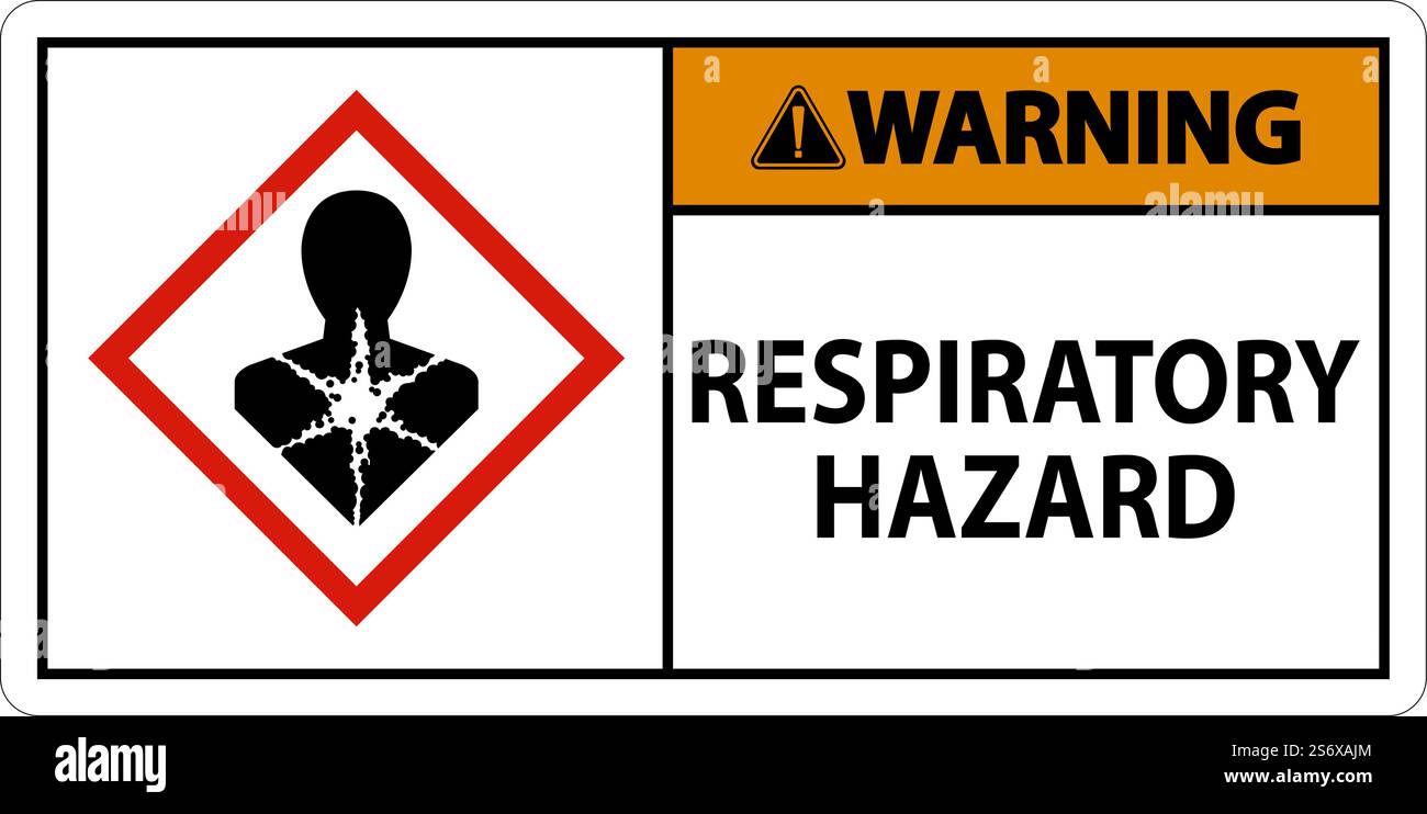 Warning Respiratory Hazard GHS Sign On White Background Stock Vector ...
