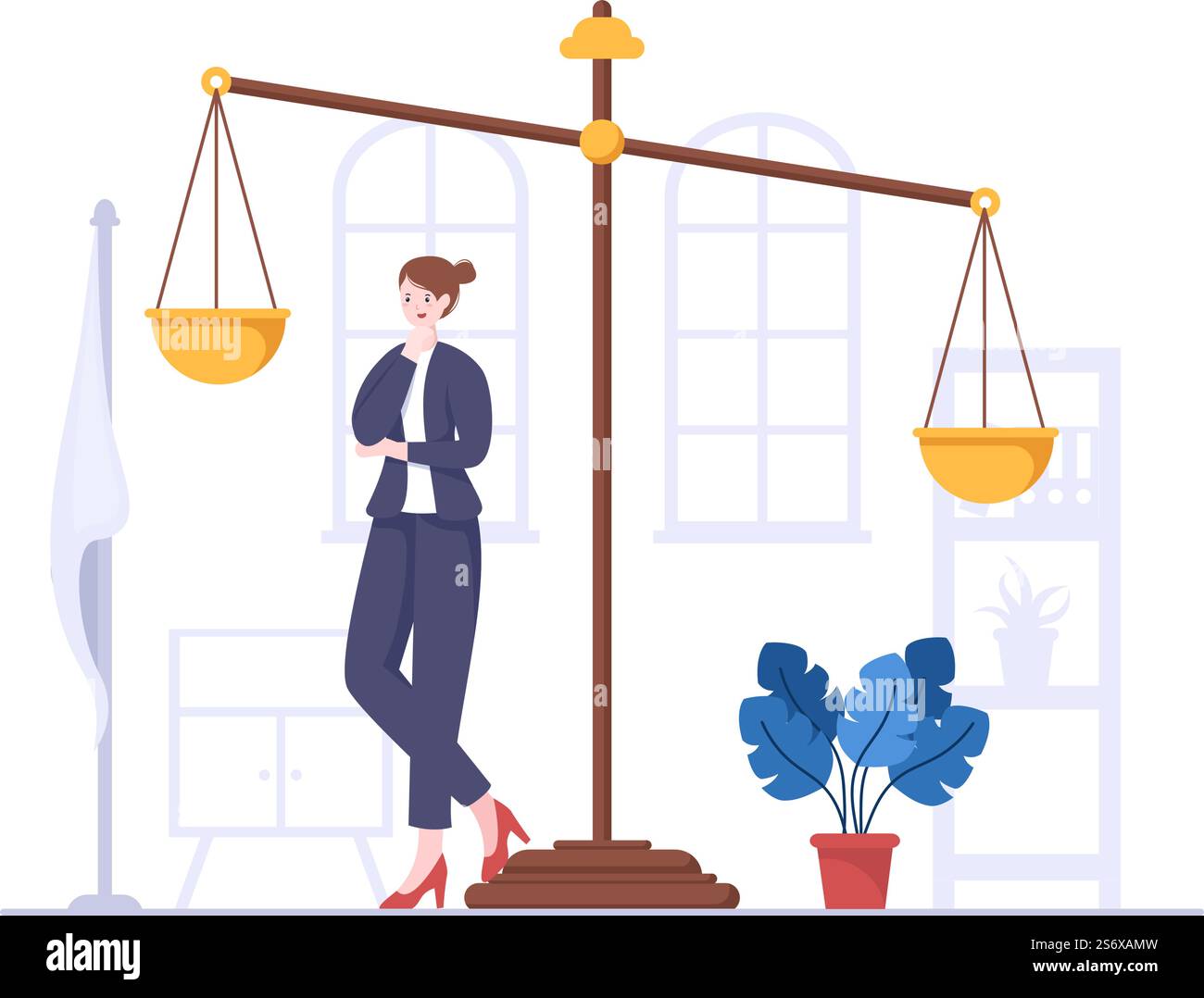 Lawyer, Attorney and Justice with Laws, Scales, Buildings, Book or ...
