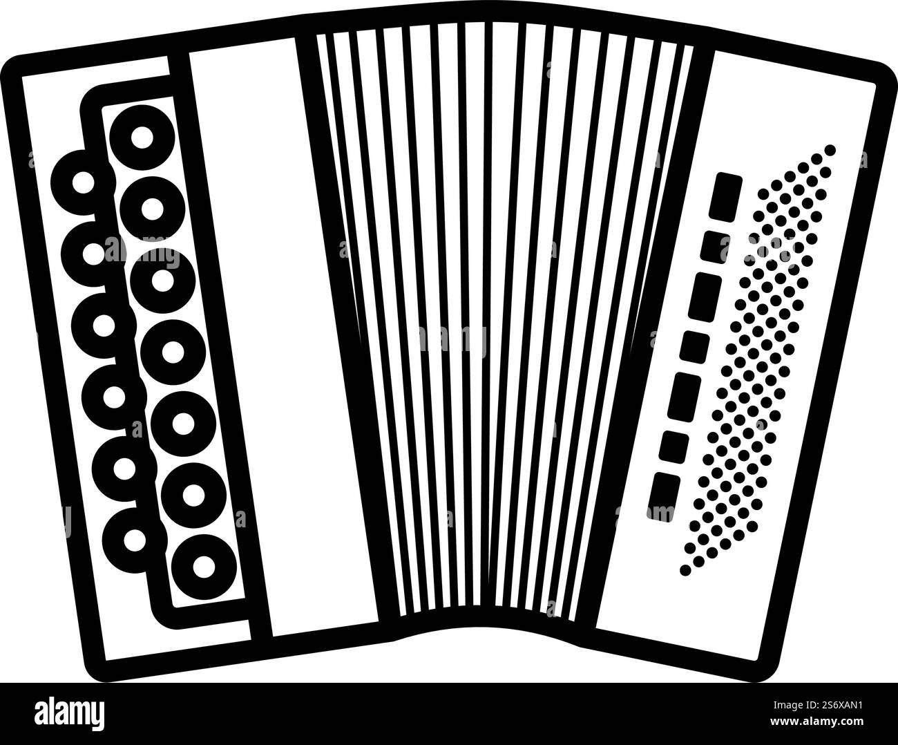 Accordion Icon. Bold outline design with editable stroke width. Vector ...