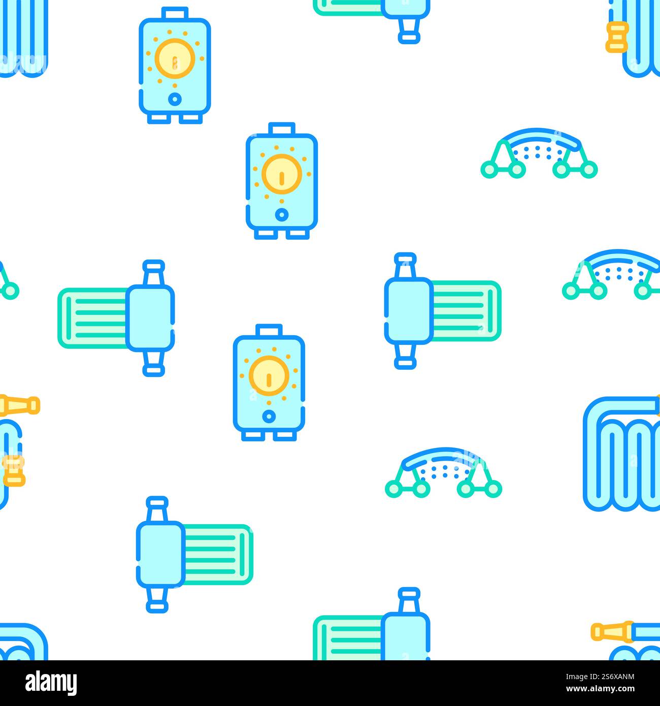 Irrigation System Collection Vector Seamless Pattern Color Line ...