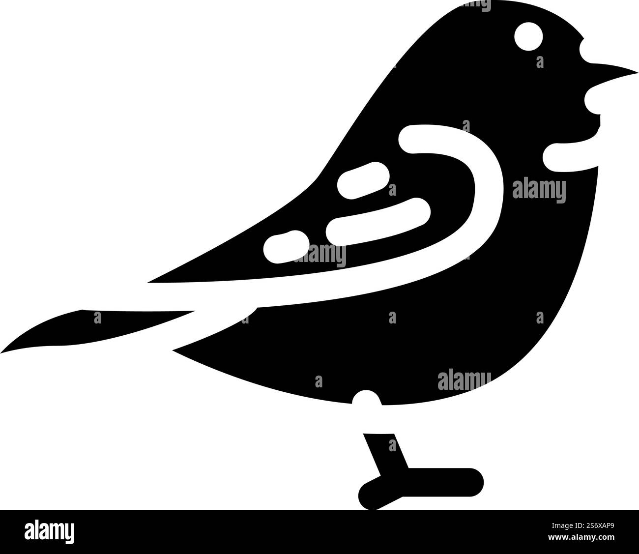 wren bird glyph icon vector. wren bird sign. isolated contour symbol ...