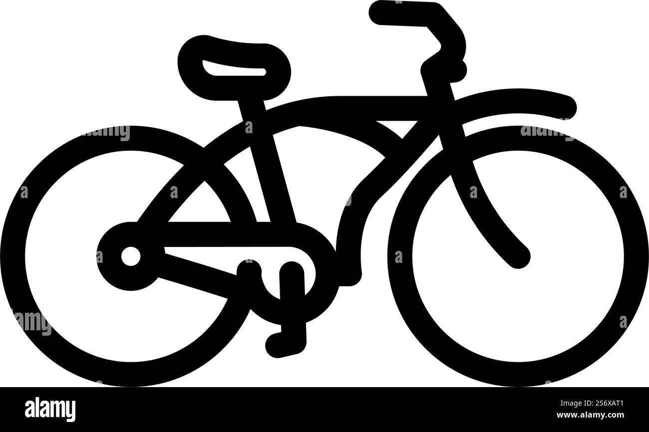 cruiser bike line icon vector. cruiser bike sign. isolated contour ...