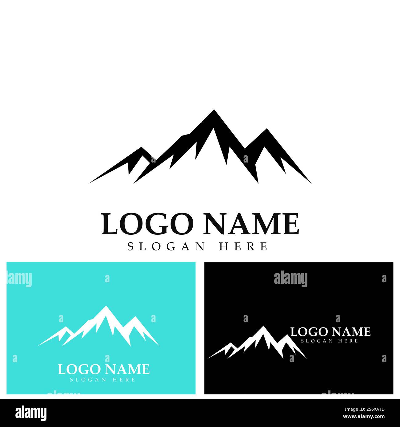 Black and blue mountain logo design template Stock Vector Image & Art ...