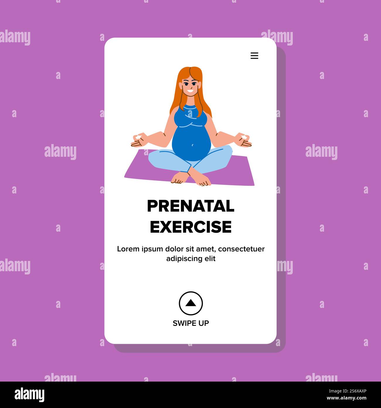 prenatal exercise vector. pregnant yoga sport, workout pilates, fitness ...