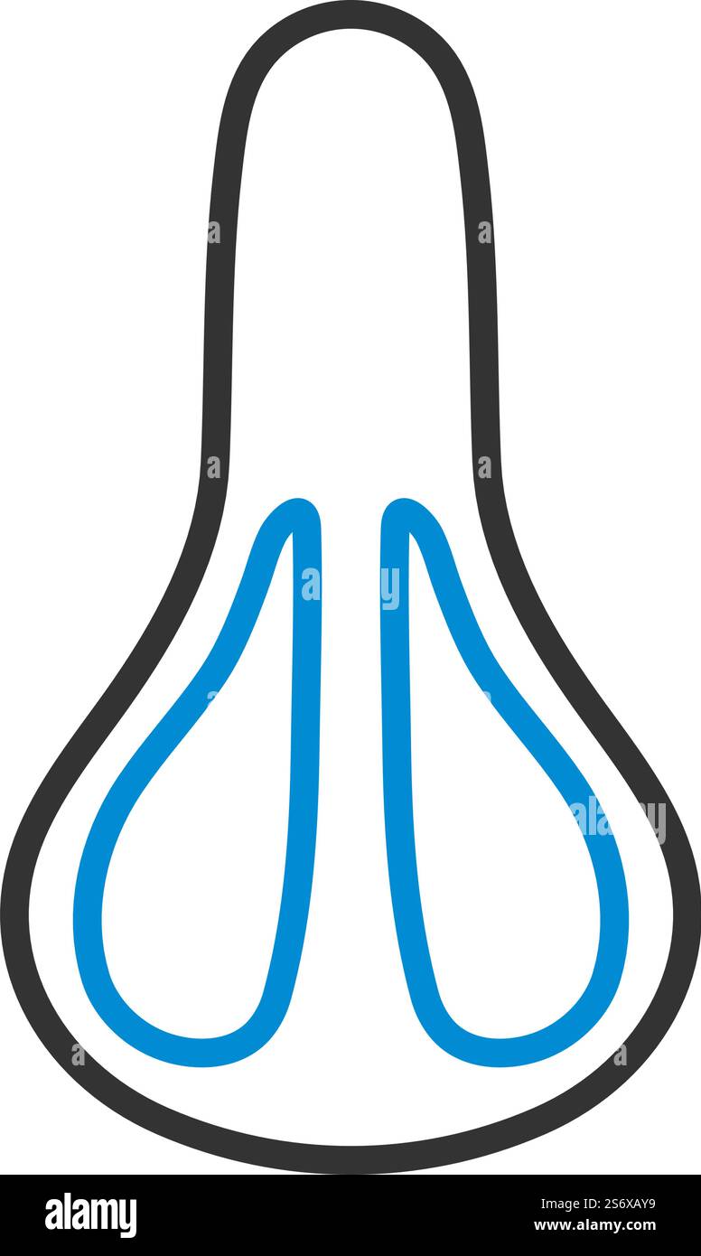 Bike Seat Icon Top View. Editable Bold Outline With Color Fill Design ...