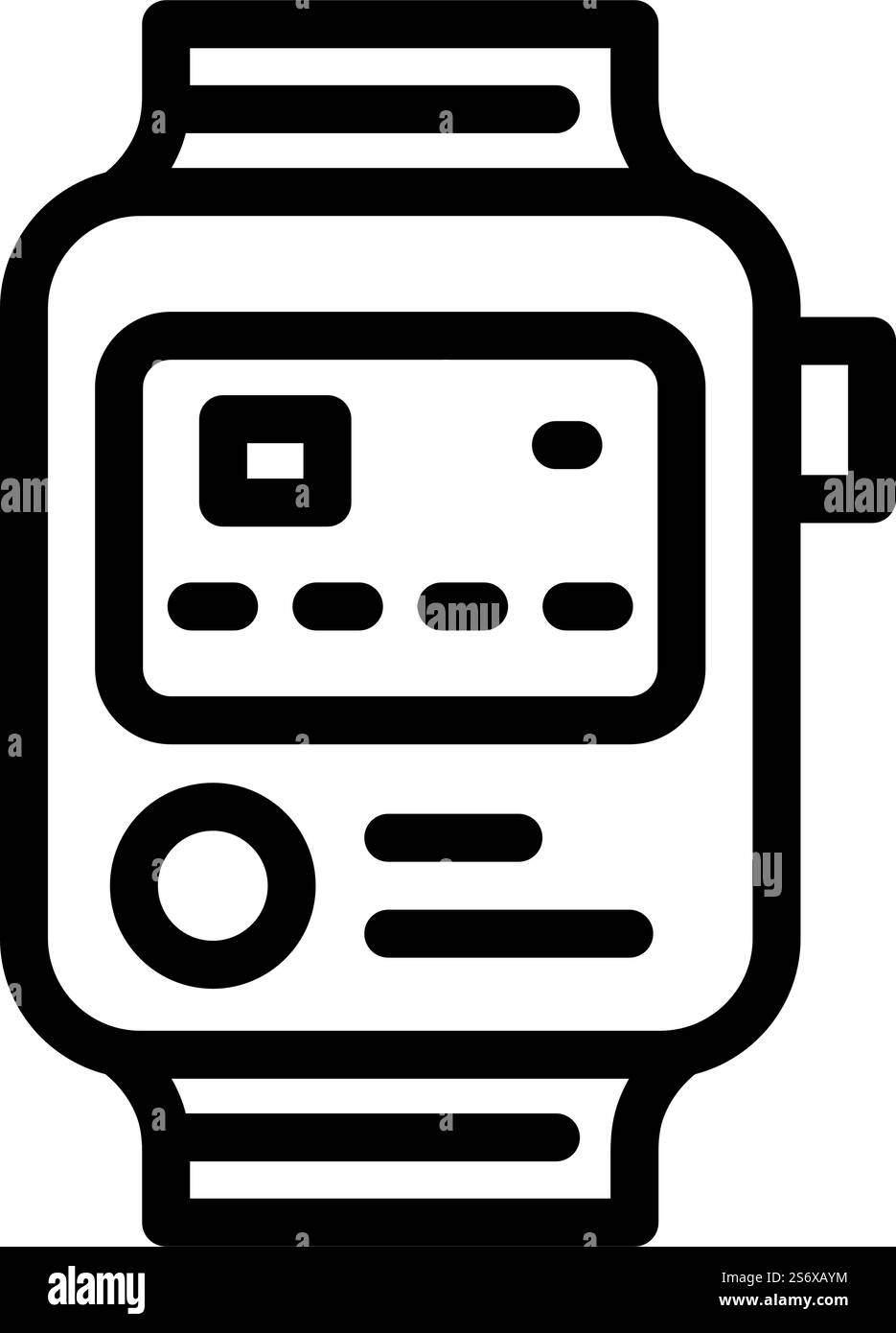 nfc payment system in watches line icon vector. nfc payment system in ...