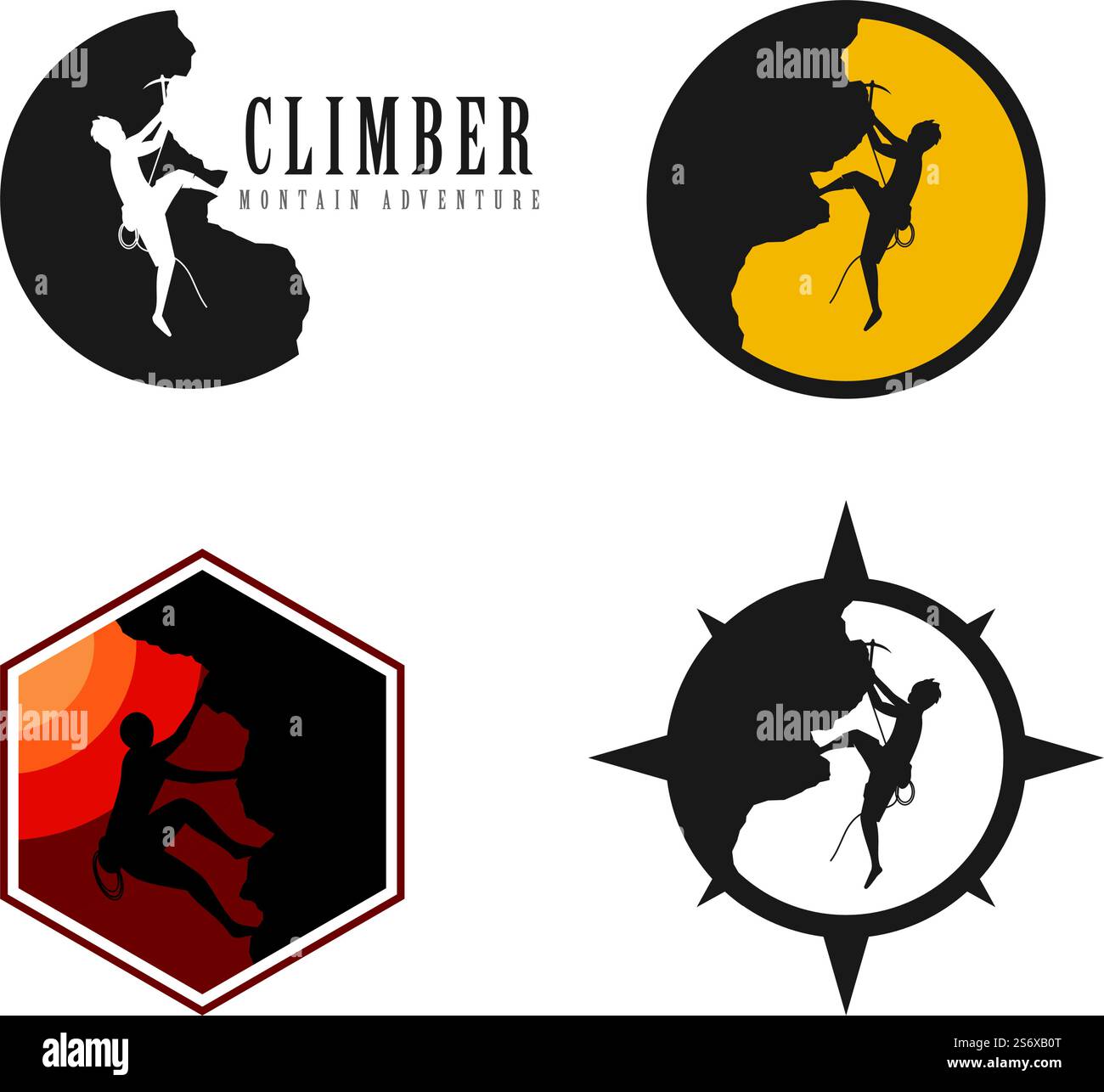 Rock climbing logo vector flat design template Stock Vector Image & Art ...
