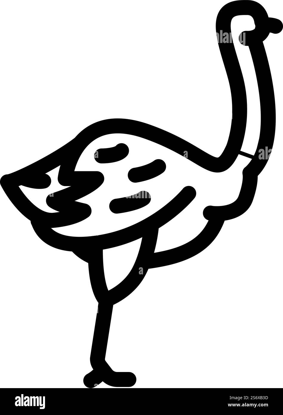 ostrich bird line icon vector. ostrich bird sign. isolated contour ...