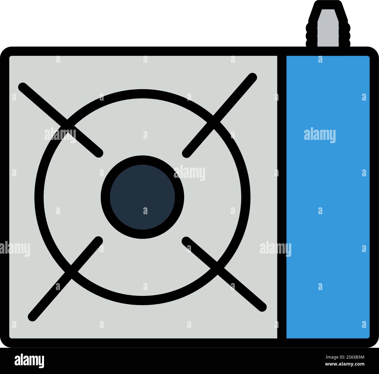 Icon Of Camping Gas Burner Stove. Editable Bold Outline With Color Fill ...
