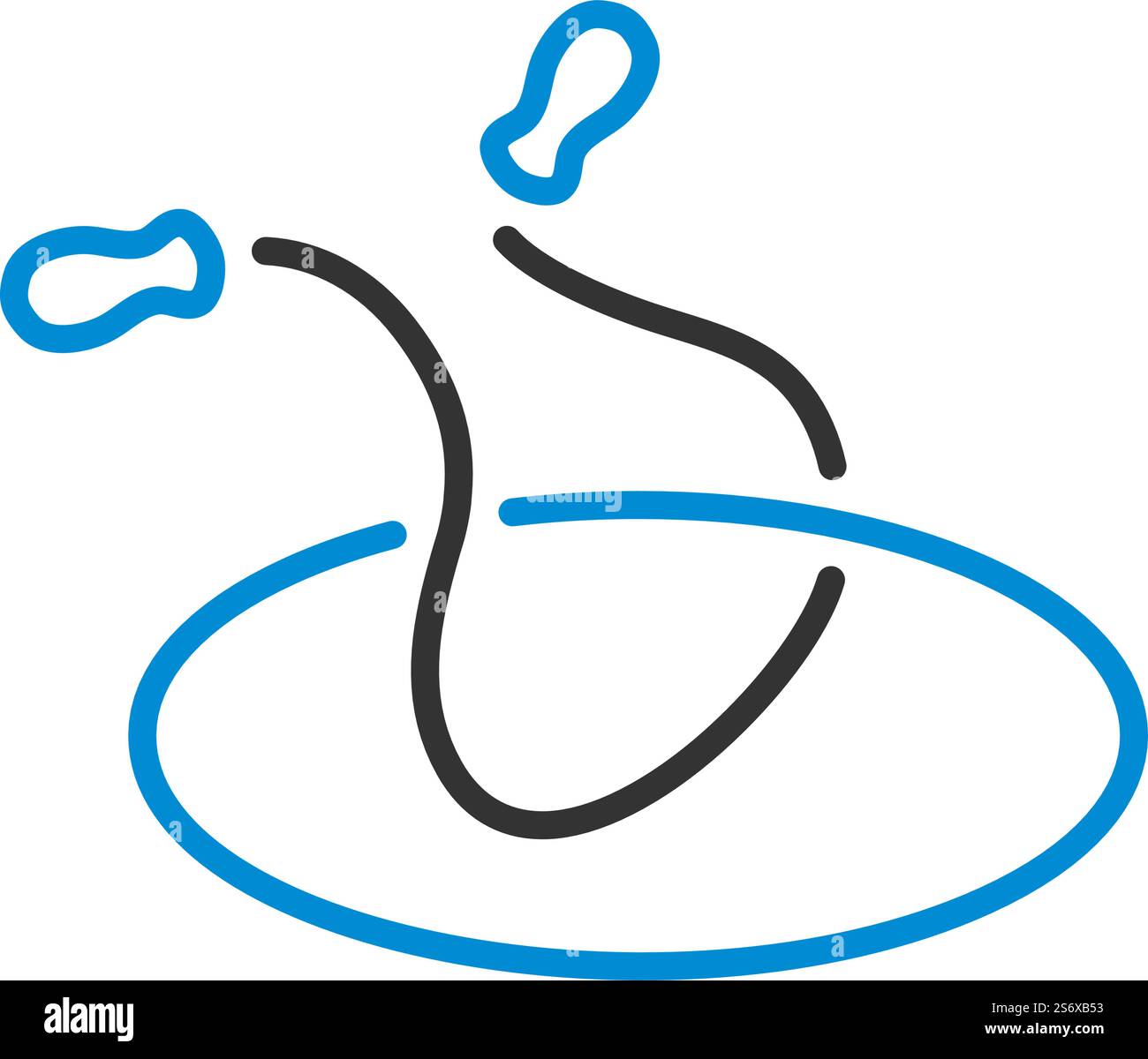 Icon Of Jump Rope And Hoop. Editable Bold Outline With Color Fill ...