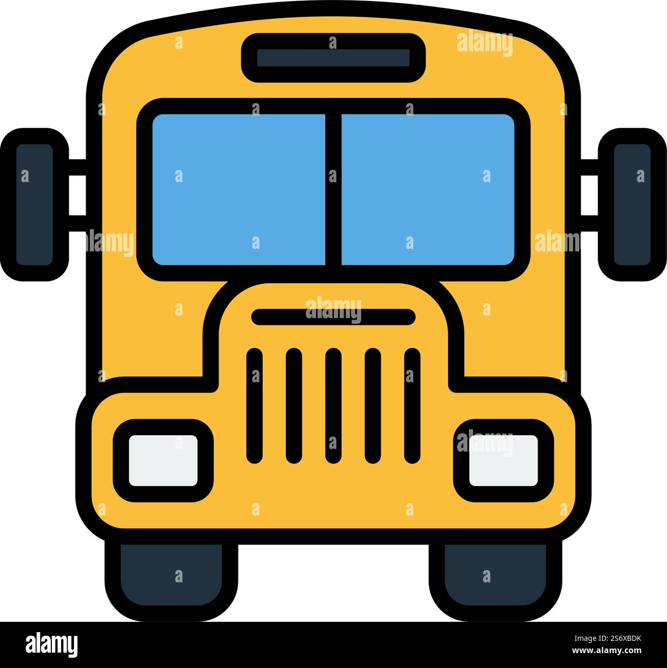 Icon Of School Bus. Editable Bold Outline With Color Fill Design ...