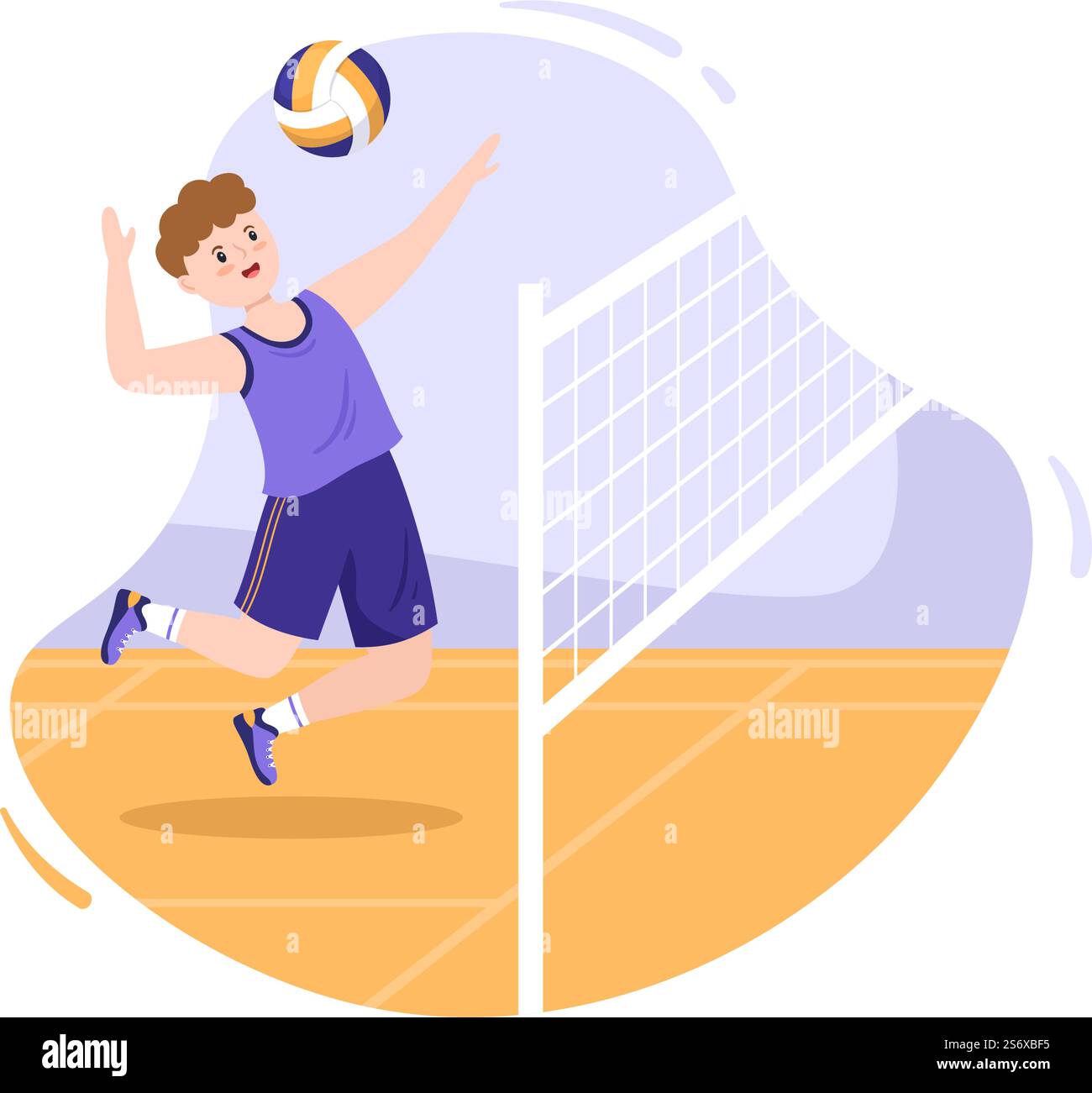 Volleyball Player on the Attack for Sport Competition Series Indoor in ...
