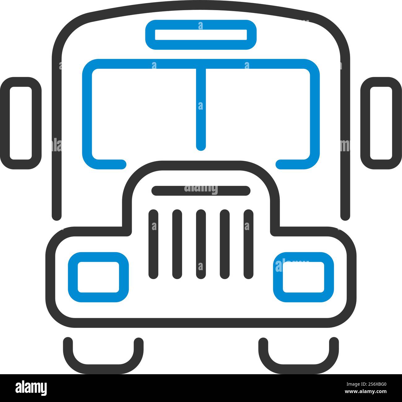 Icon Of School Bus. Editable Bold Outline With Color Fill Design ...