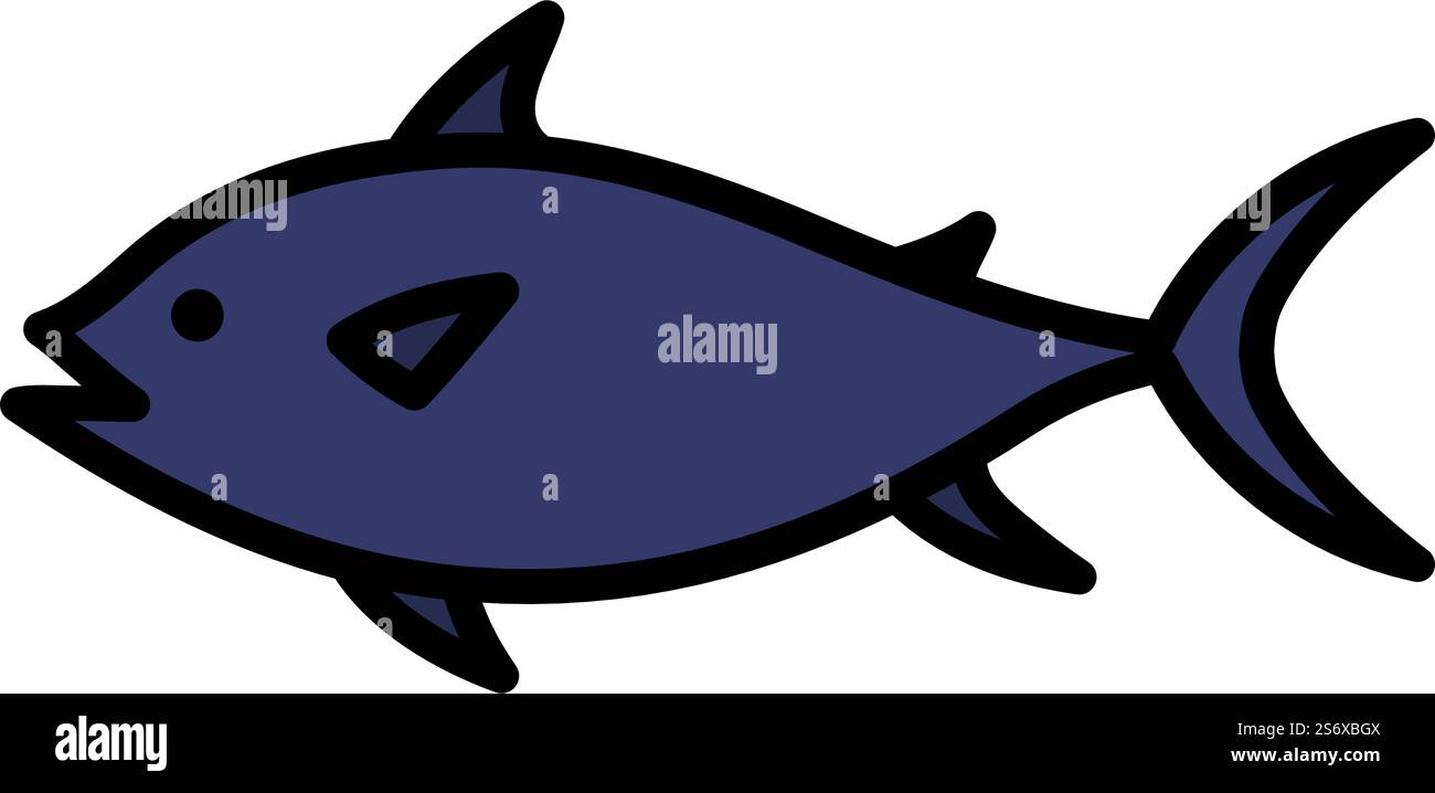 Fish Icon. Editable Bold Outline With Color Fill Design. Vector ...