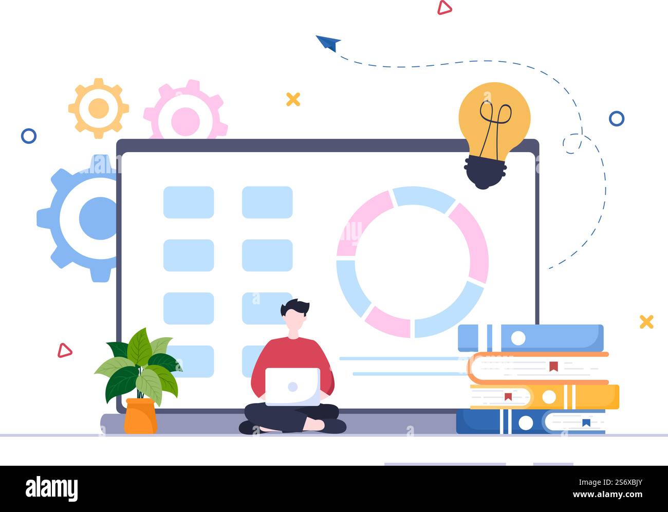 Business Workflow Organization and Management Design Illustration with ...