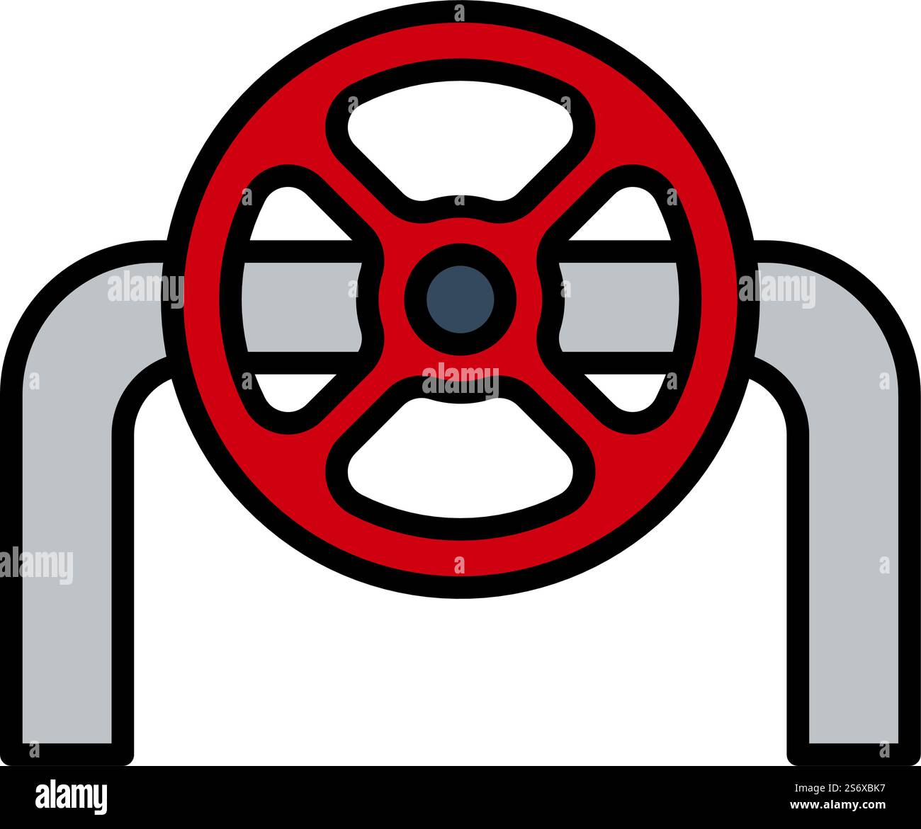 Icon Of Pipe With Valve. Editable Bold Outline With Color Fill Design ...