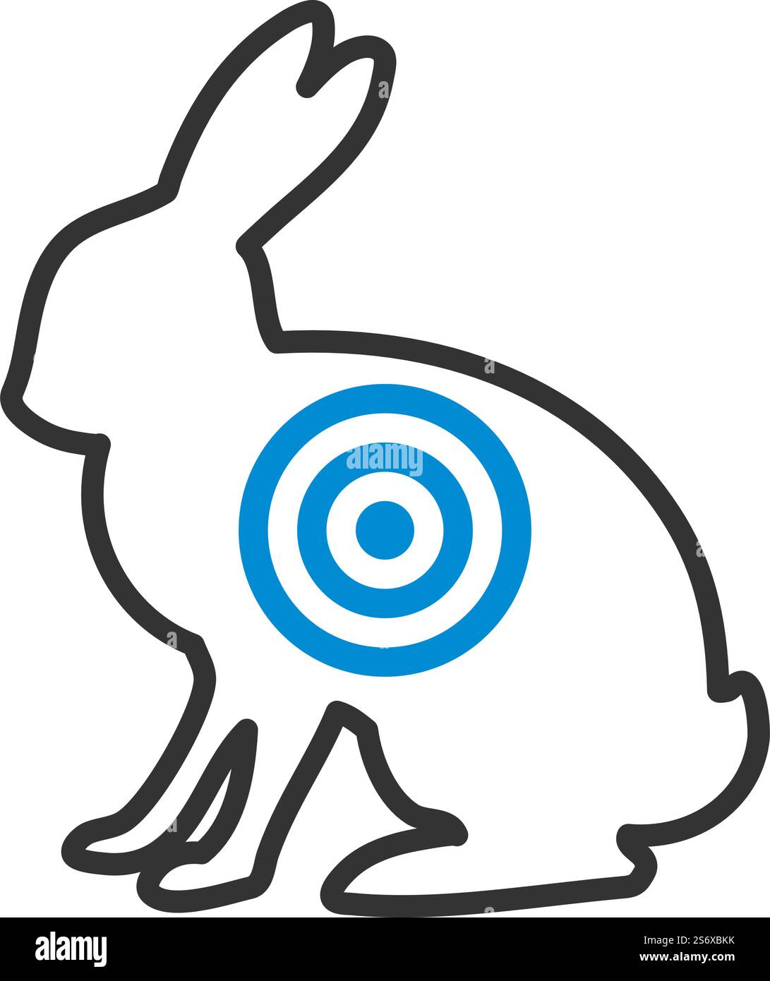 Icon Of Hare Silhouette With Target. Editable Bold Outline With Color ...