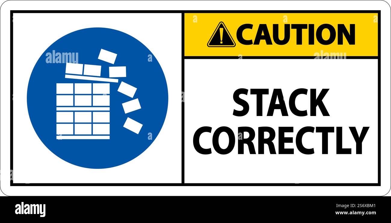 Caution Stack Correctly Sign On White Background Stock Vector Image ...