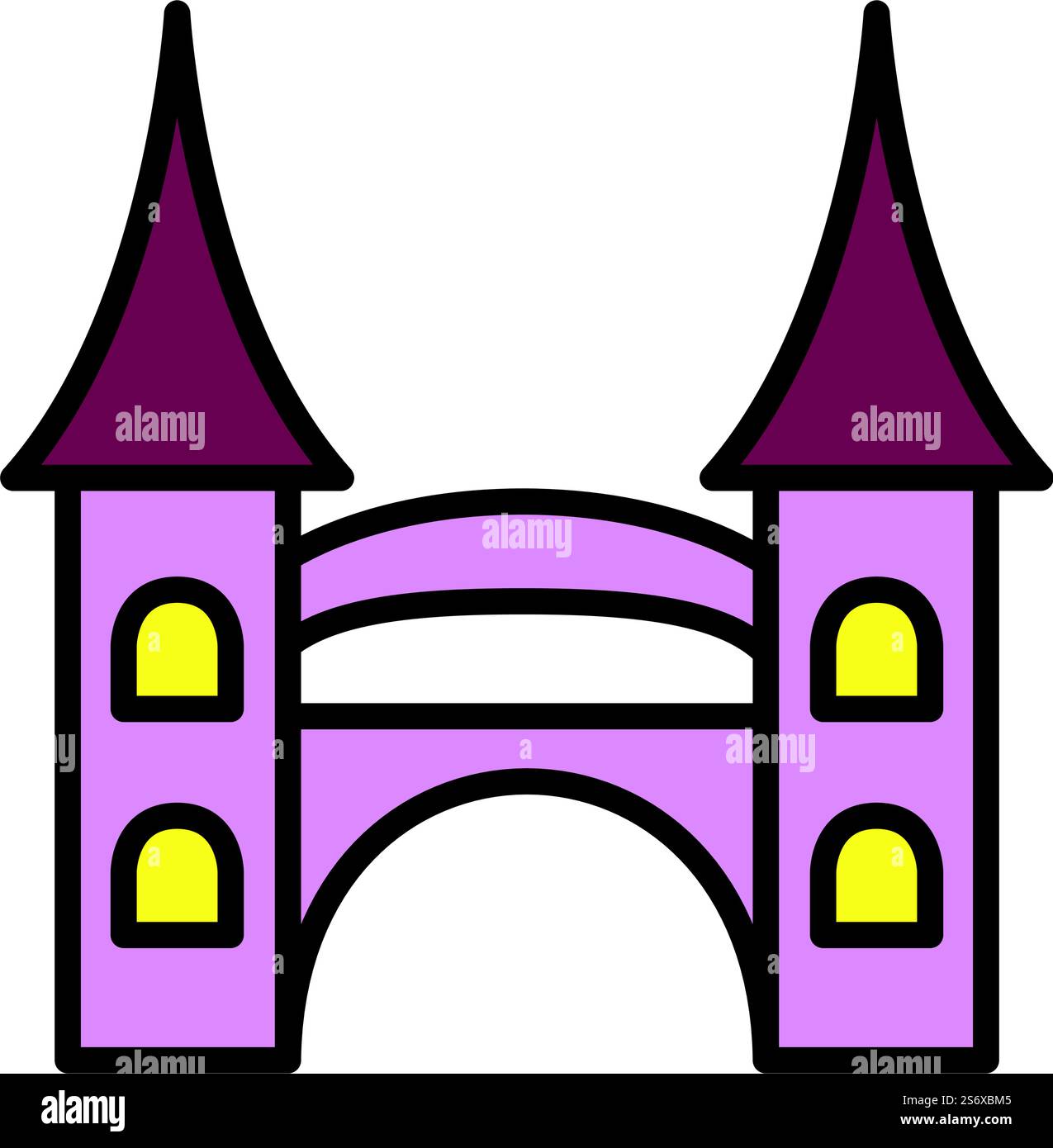Amusement Park Entrance Icon. Editable Bold Outline With Color Fill ...