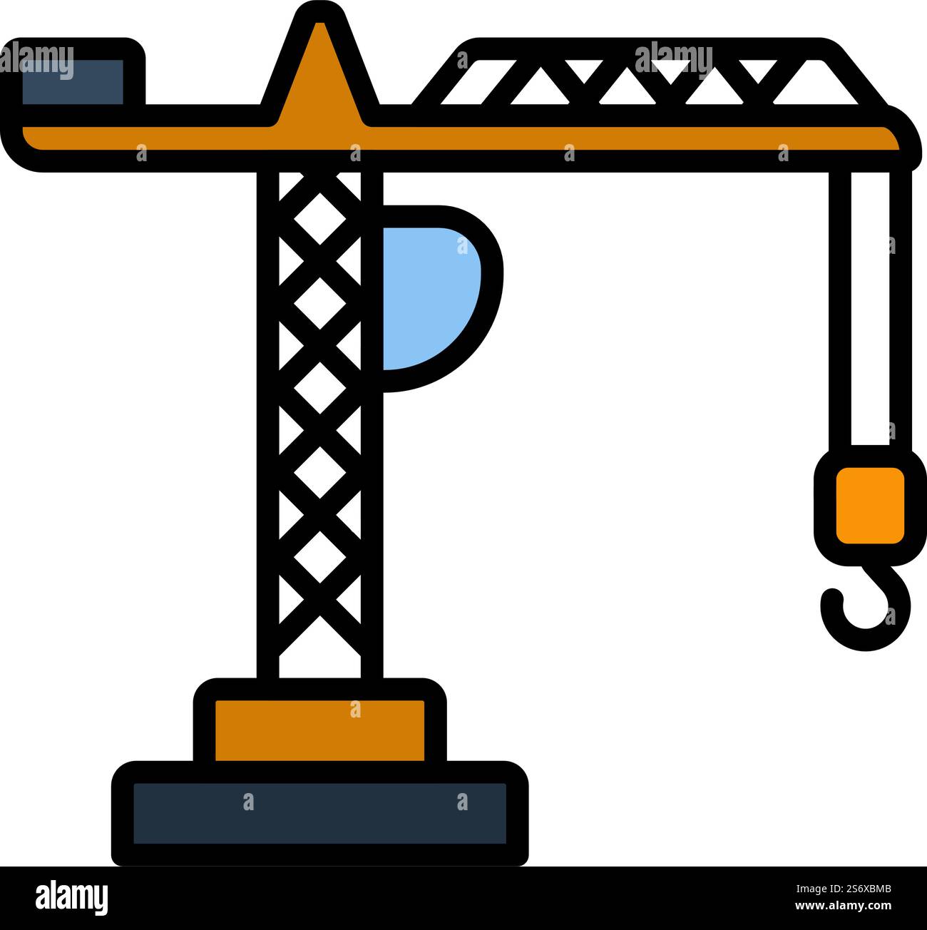 Icon Of Crane. Editable Bold Outline With Color Fill Design. Vector ...