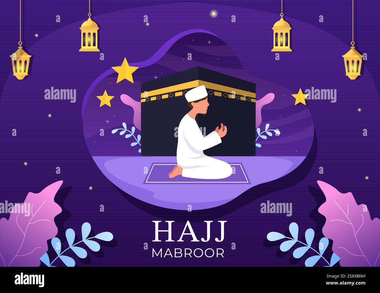 Hajj or Umrah Mabroor Cartoon Illustration with People Character and ...