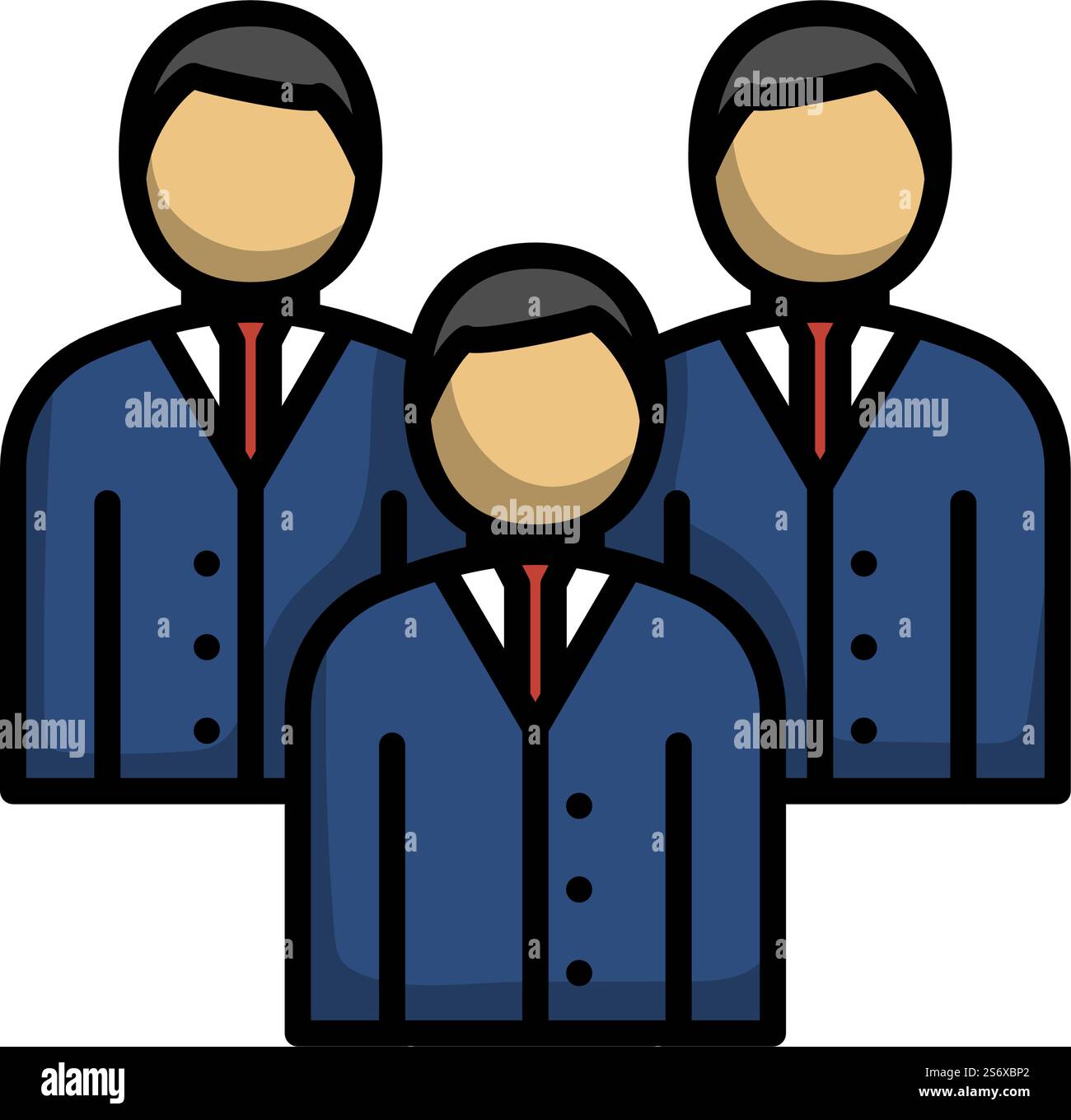 Corporate Team Icon. Editable Bold Outline With Color Fill Design ...
