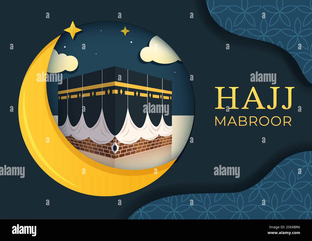 Hajj or Umrah Mabroor Cartoon Illustration with Makkah Kaaba Suitable ...
