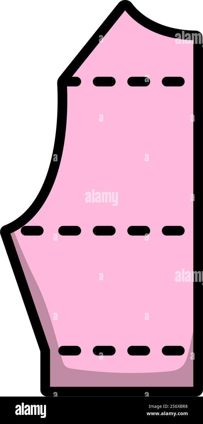 Sewing Pattern Icon. Editable Bold Outline With Color Fill Design ...