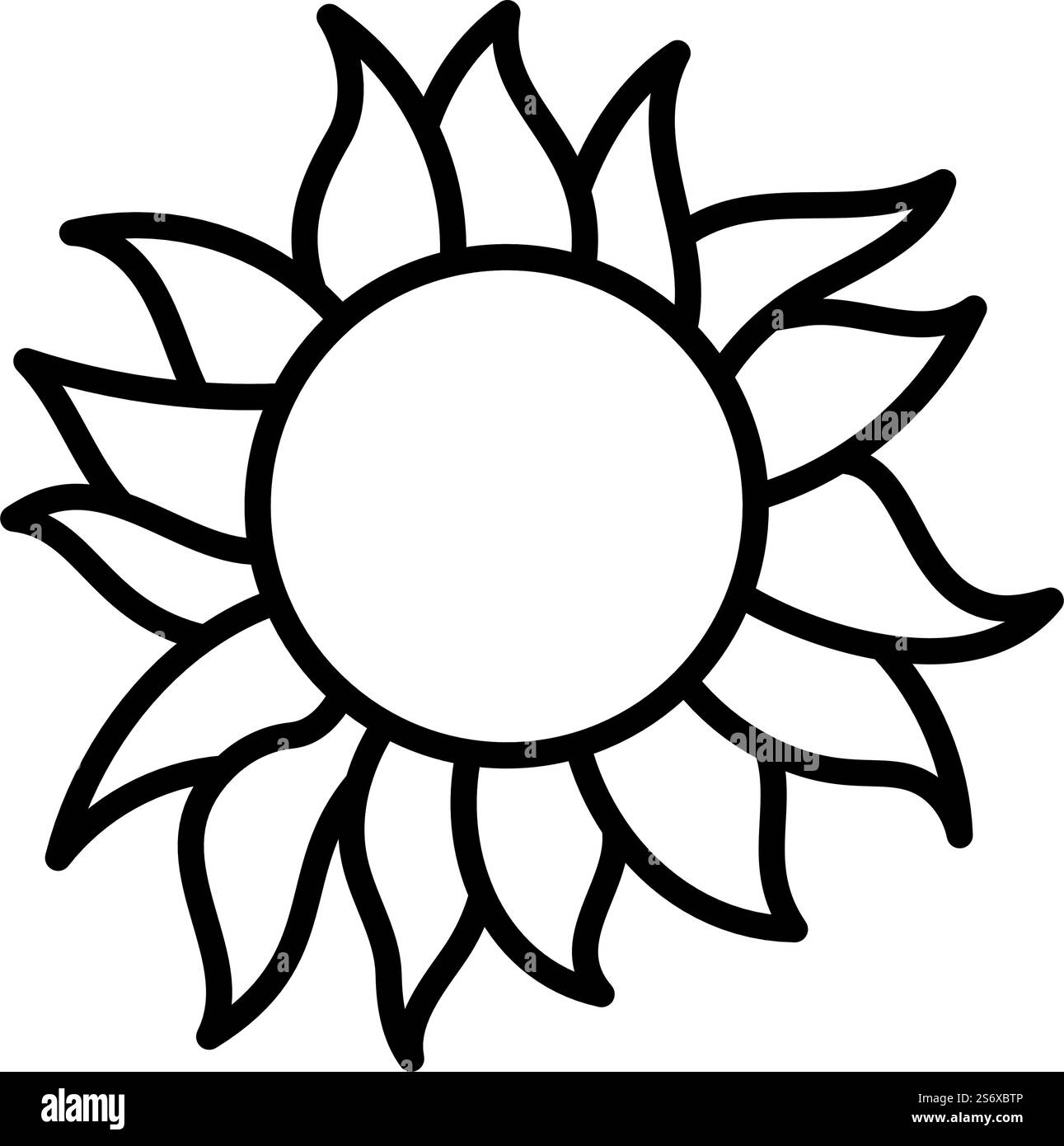 Sun Icon. Bold outline design with editable stroke width. Vector ...