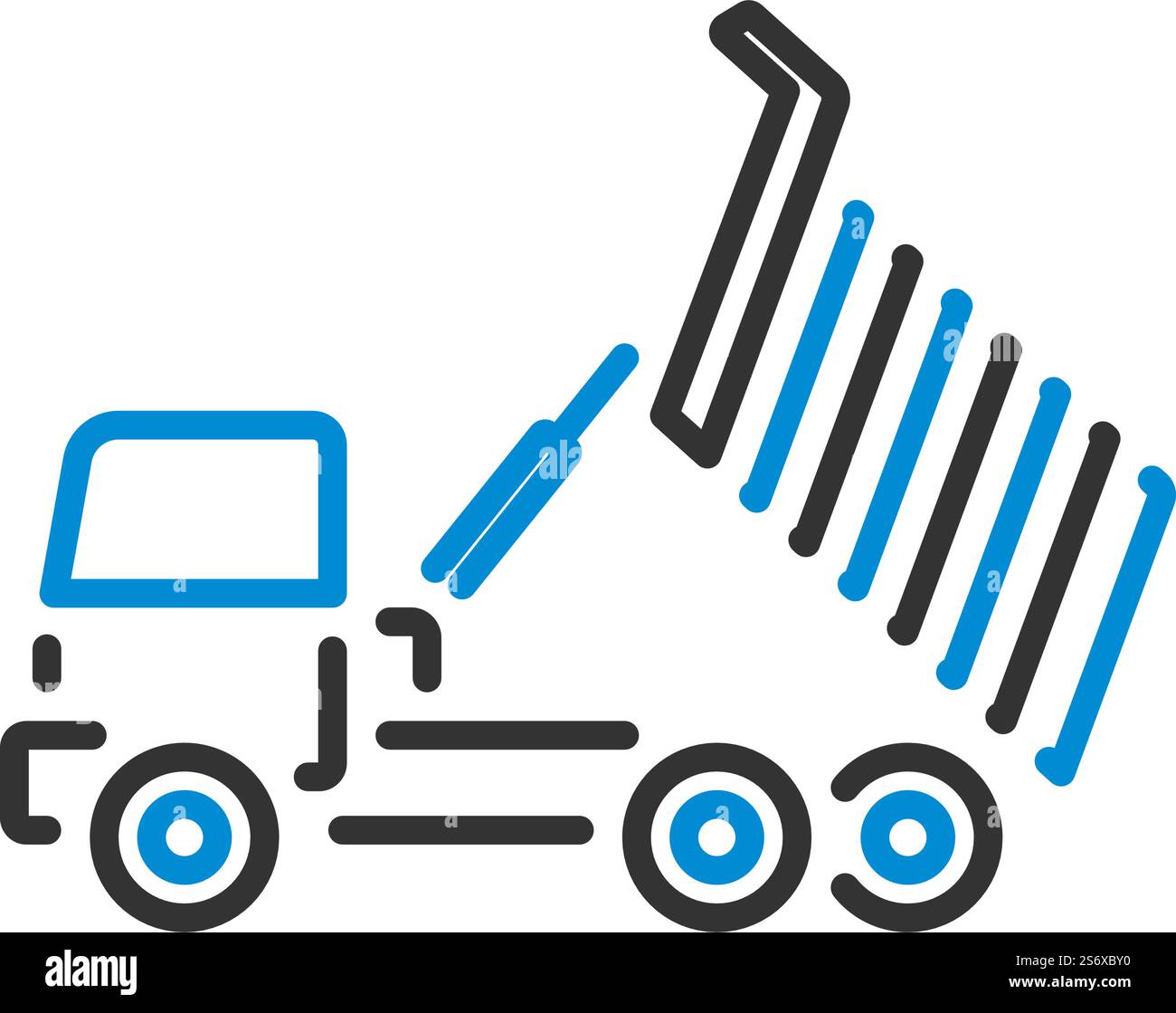 Icon Of Tipper. Editable Bold Outline With Color Fill Design. Vector ...