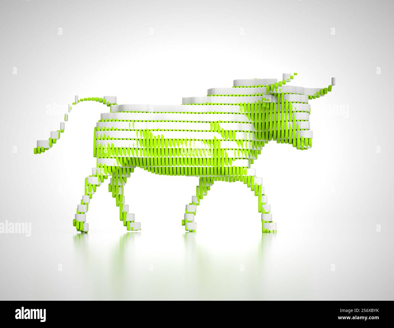 Stylized bull on white background. Creative and complex concept. This ...