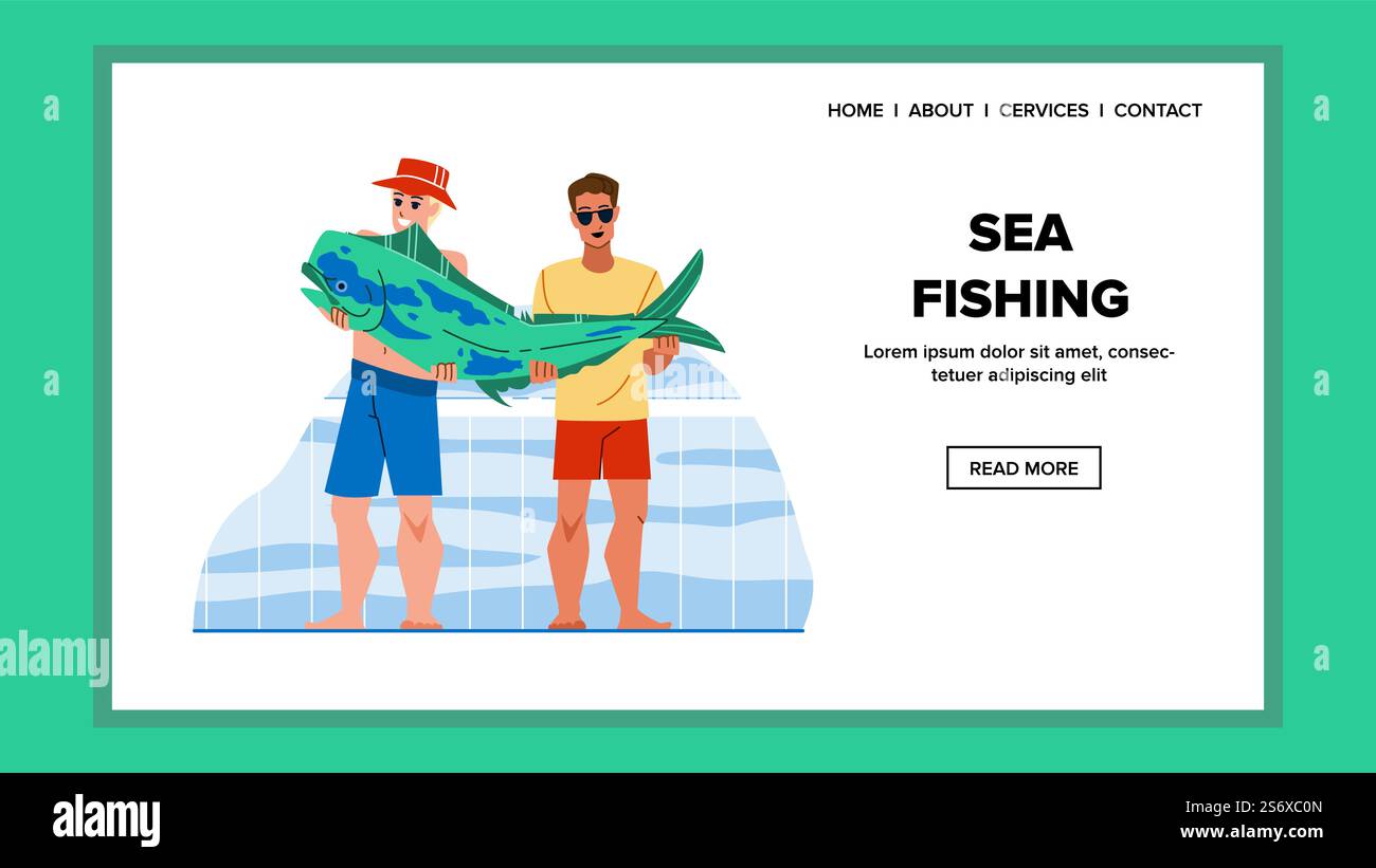 sea fishing vector. boat ocean, deep sport, saltwater rod sea fishing ...