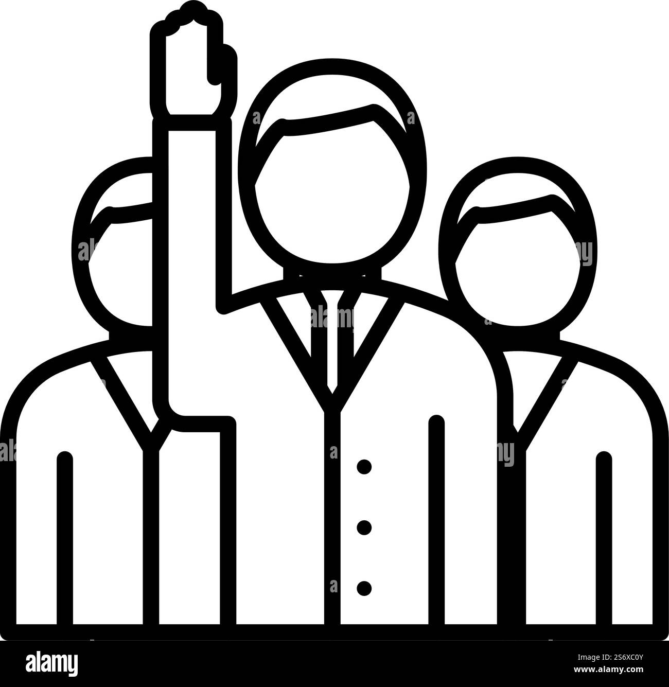 Voting Man With Men Behind Icon. Bold outline design with editable ...