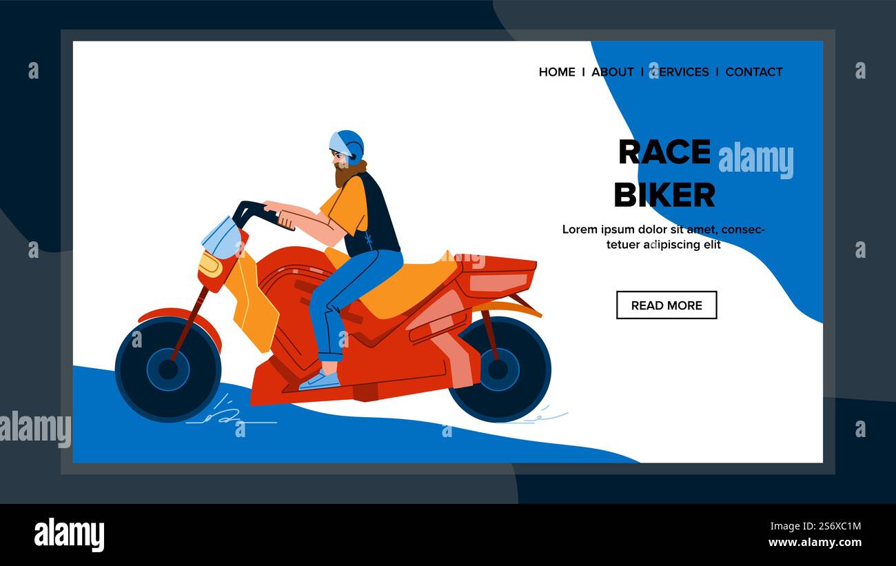 race biker vector. road rider, man speed, motorbike athlete racer race ...