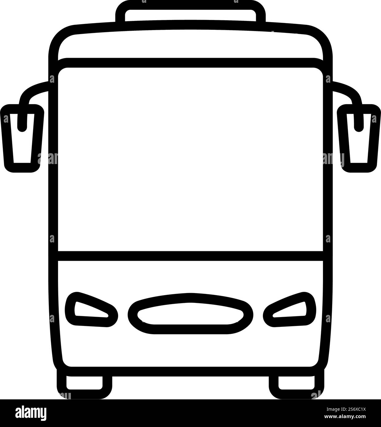 Tourist Bus Icon. Bold outline design with editable stroke width ...