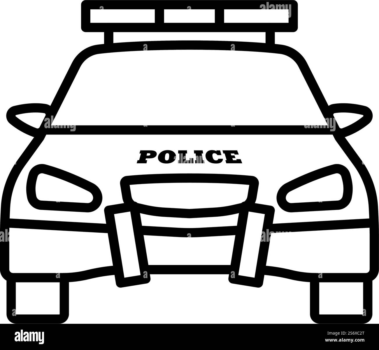 Police Car Icon. Bold outline design with editable stroke width. Vector ...