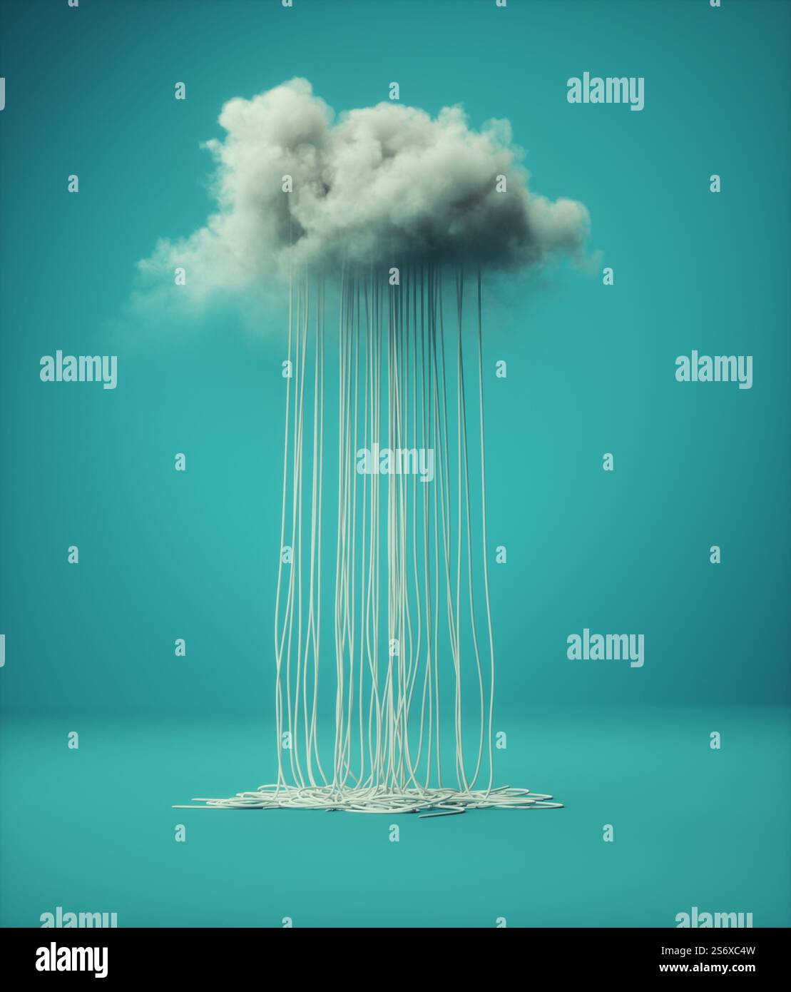 Cloud with flowing wires. Hidden connections and relationships concept ...