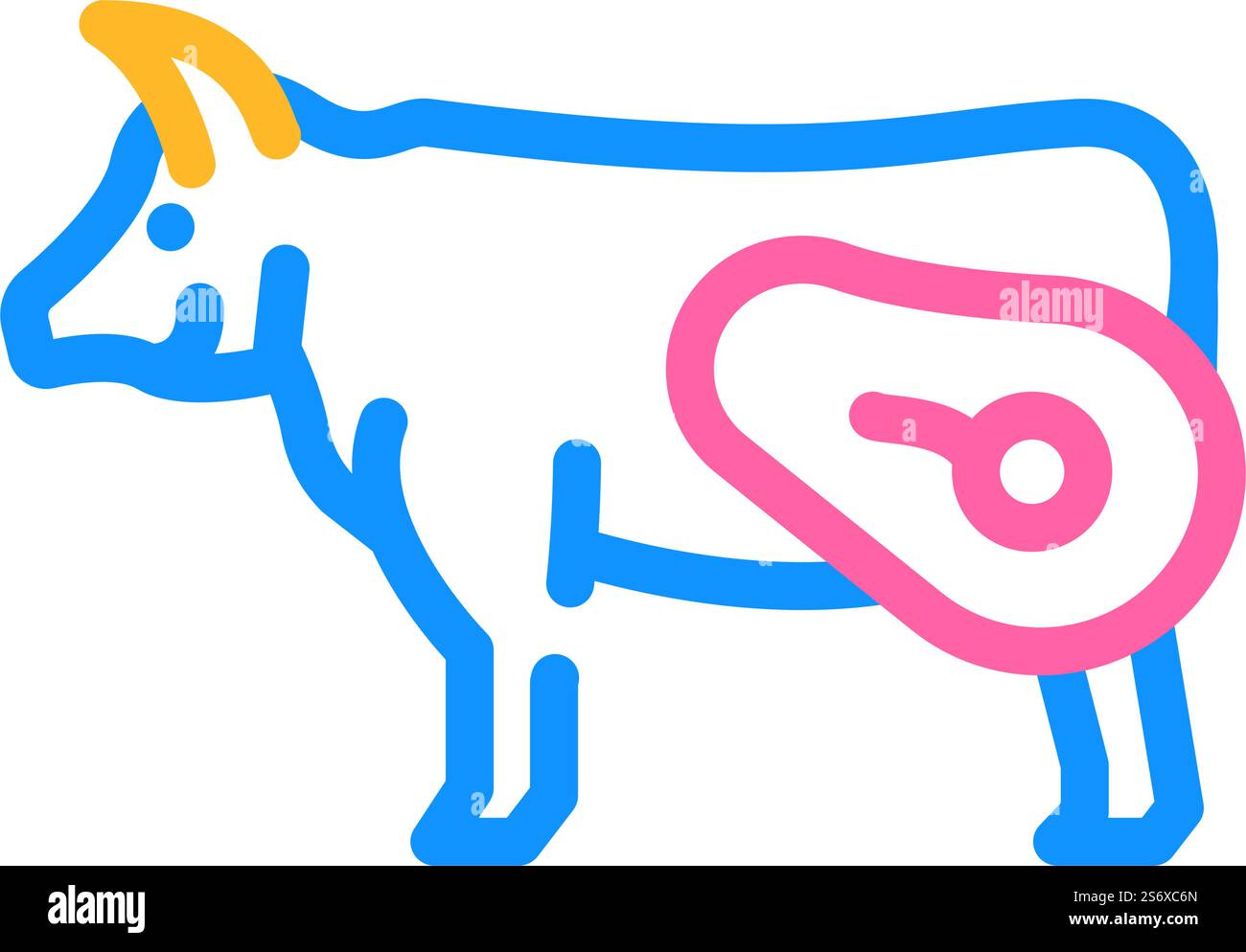 beef meat color icon vector. beef meat sign. isolated symbol ...