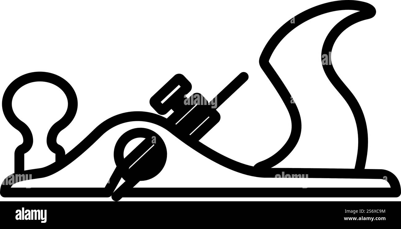 Jack-plane Tool Icon. Bold outline design with editable stroke width ...