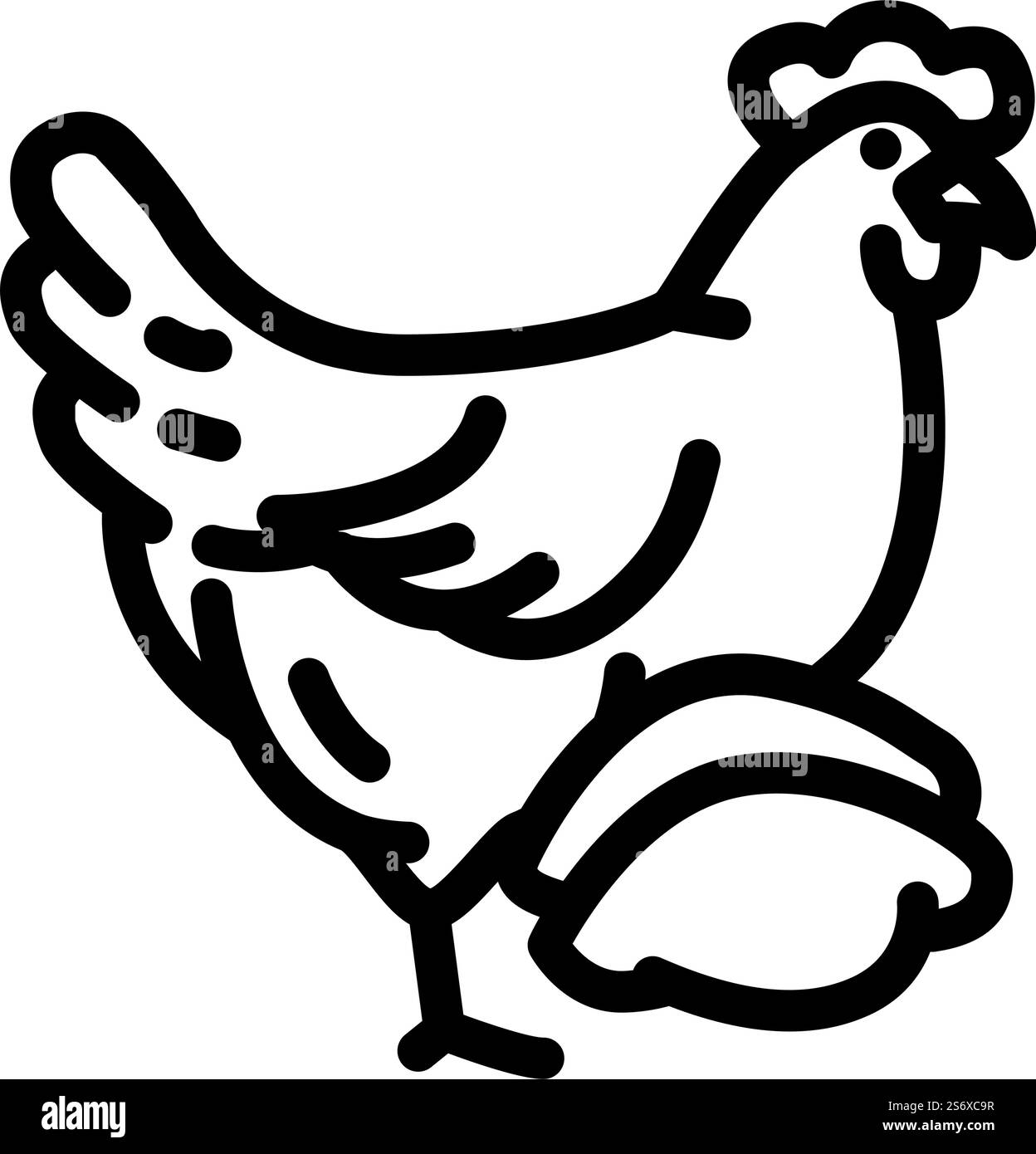 hen bird meat line icon vector. hen bird meat sign. isolated contour ...