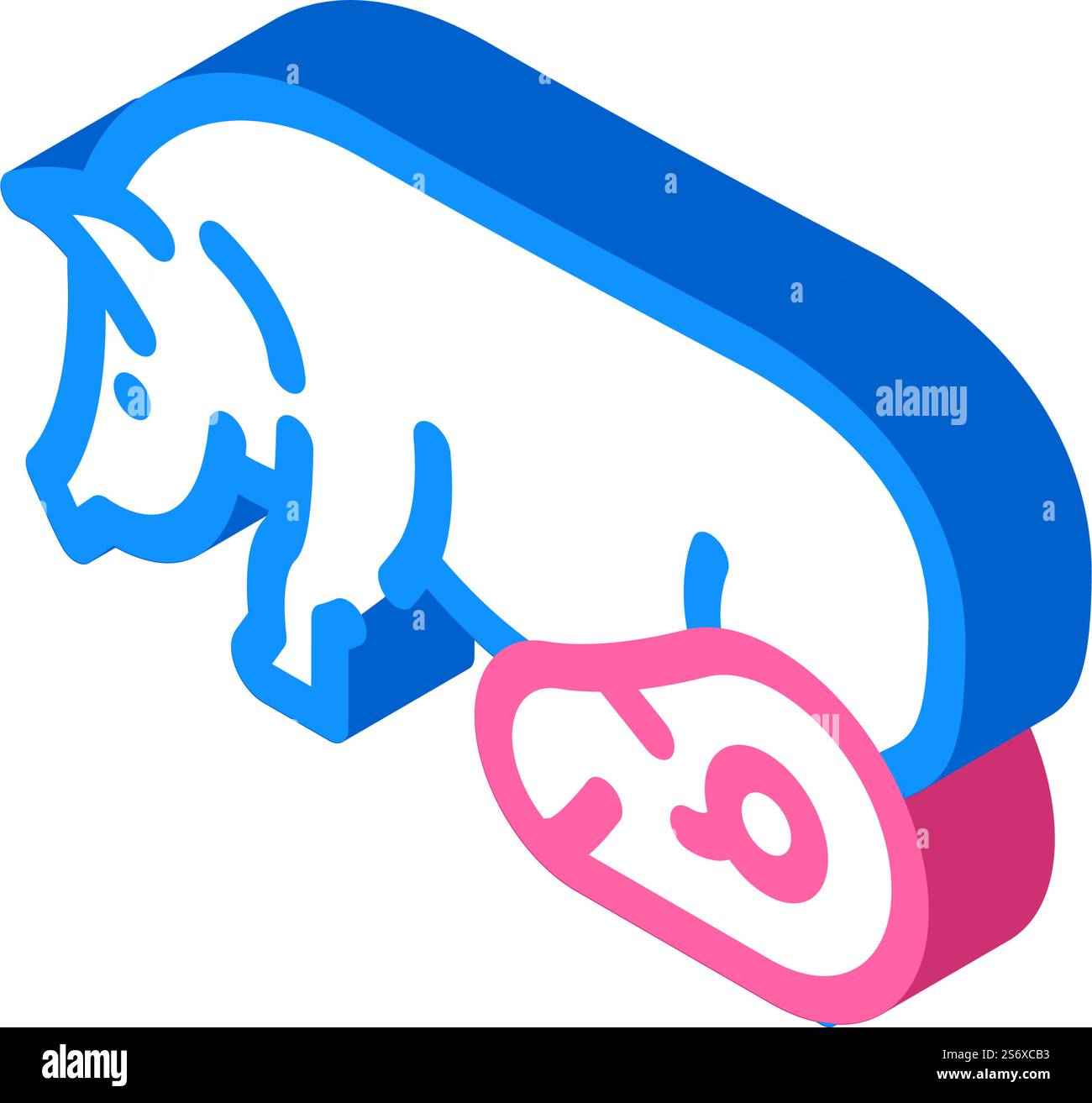 Frozen raw pork isolated Stock Vector Images - Alamy