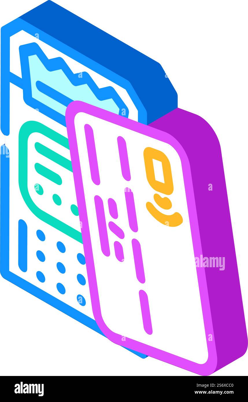 cashless contactless card isometric icon vector. cashless contactless ...
