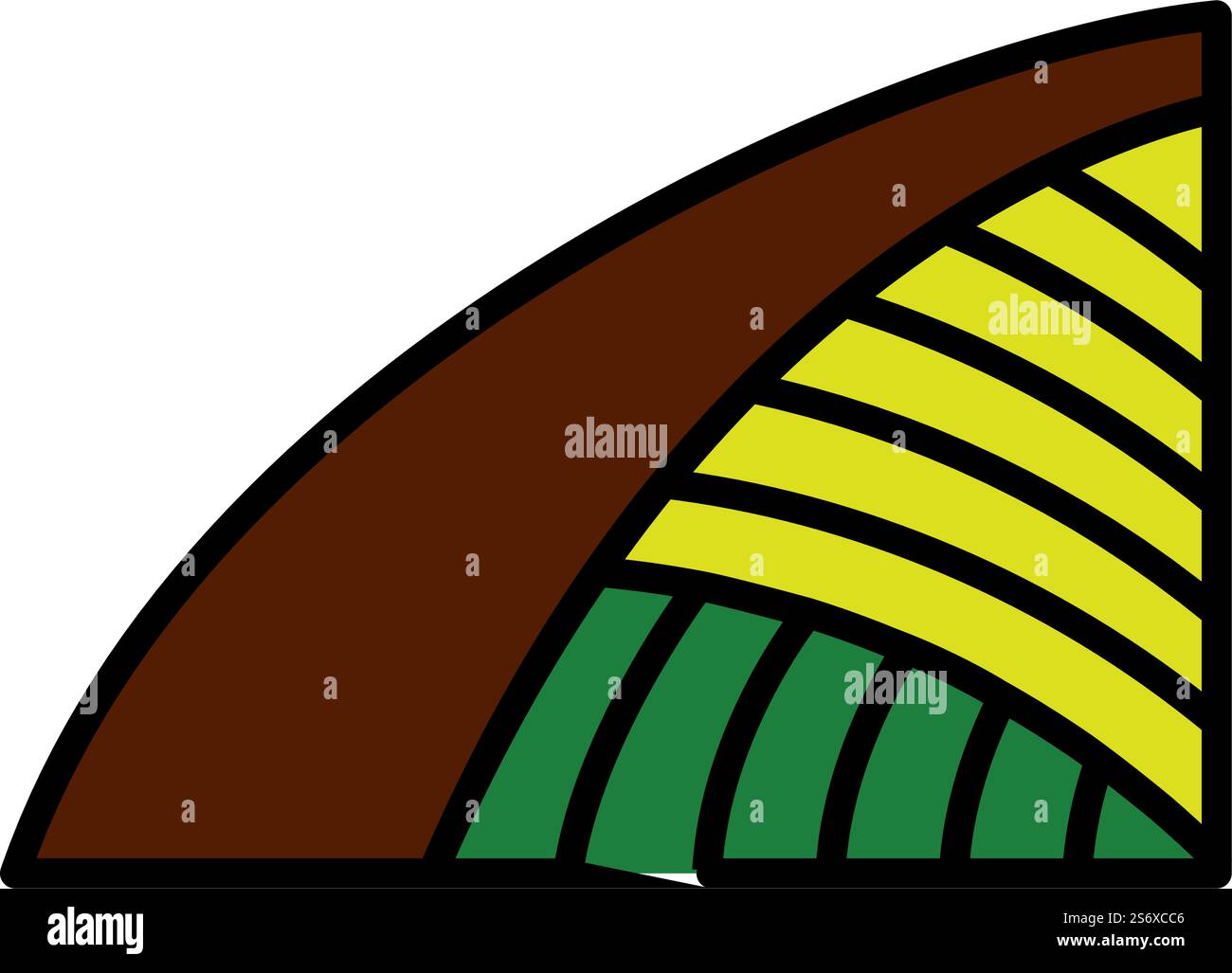 Agriculture Field Icon. Editable Bold Outline With Color Fill Design ...